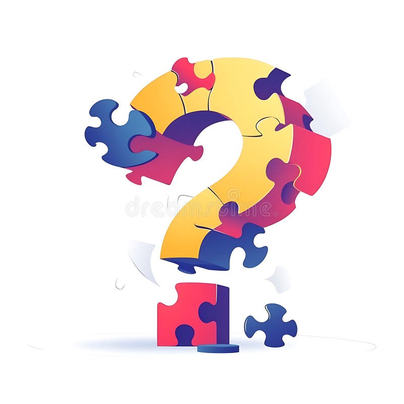 Question Mark Symbol Composed of Jigsaw Puzzle Pieces, Symbolizing ...