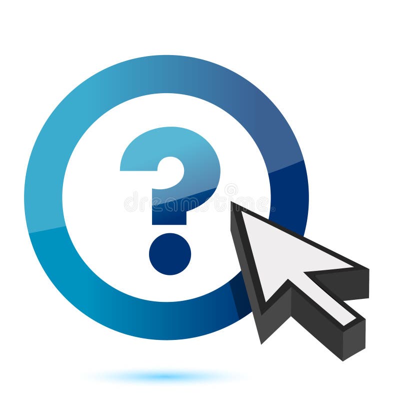 Question Mark Symbol with Cursor Stock Illustration - Illustration of ...