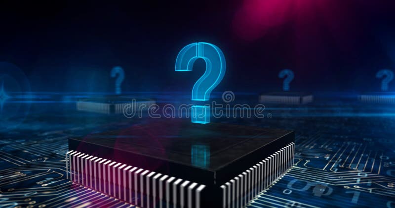 Question Mark Hologram on Cyber Background Stock Illustration ...