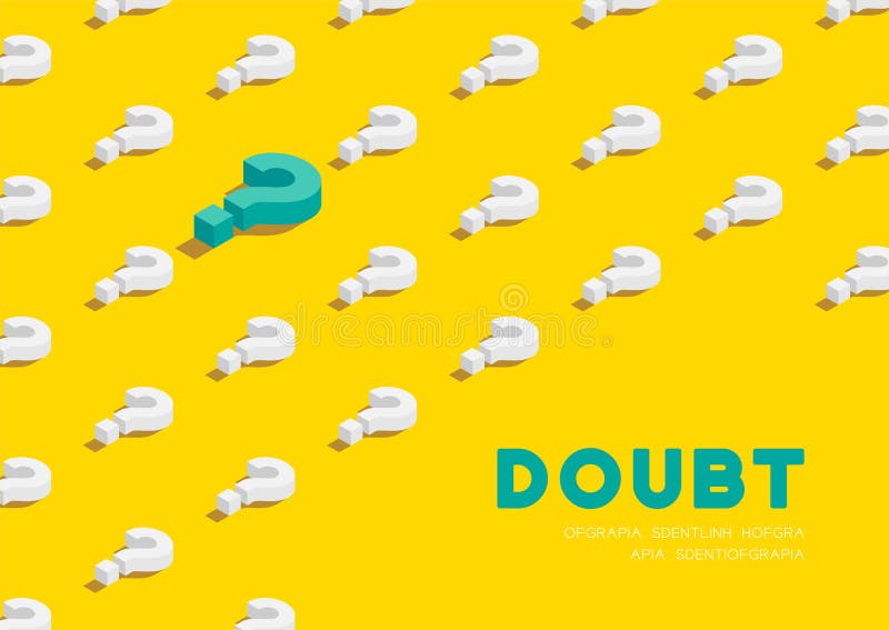 Question Mark Symbol 3D Isometric Pattern, Doubt Concept Poster and ...