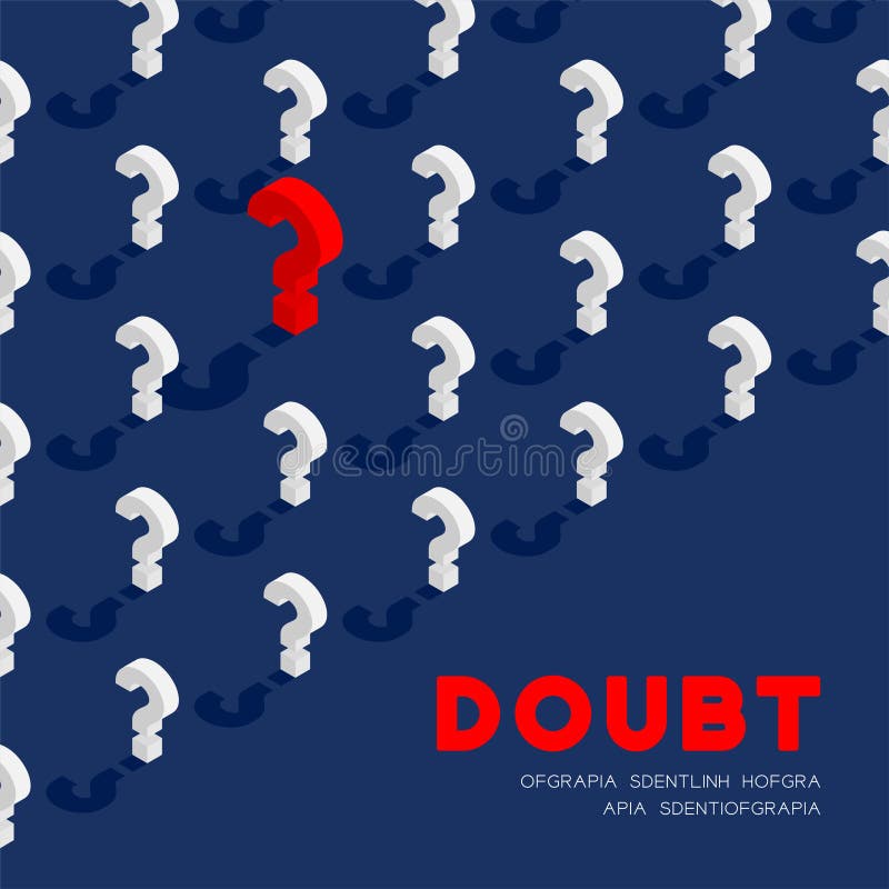 Question Mark Symbol 3D Isometric Pattern, Doubt Concept Poster and ...