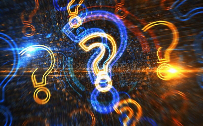 Question Mark Symbol Digital Concept 3d Illustration Stock Illustration ...