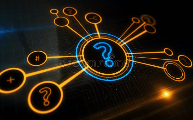 Question Mark Symbol Digital Concept 3d Illustration Stock Illustration ...