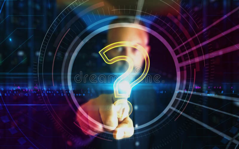 Question Mark Symbol Digital 3d Finger Touch Stock Image - Image of ...