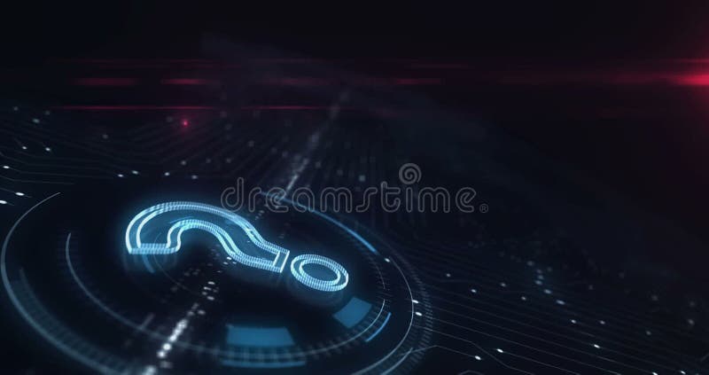 Question Mark Symbol Digital 3d Finger Touch Stock Video - Video of ...