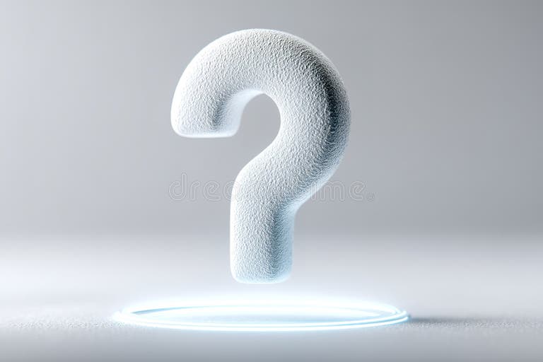 Question Mark Symbol Floating Above a Glowing Surface Representing ...