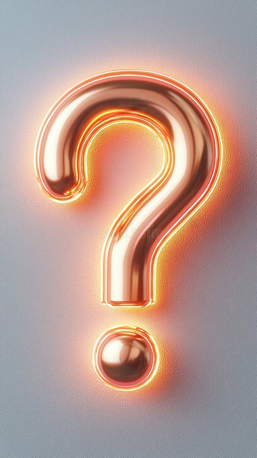 Question Mark Symbol Floating in Space with Glowing Effect Wide Angle ...