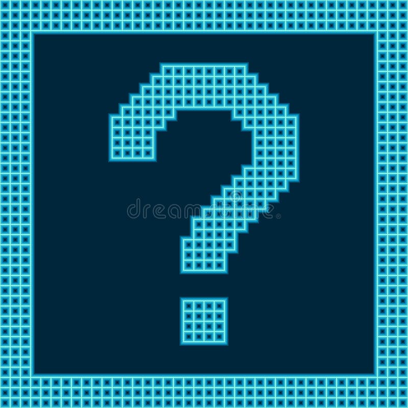 Question Mark Symbol on a Grid Digital Display Stock Vector ...