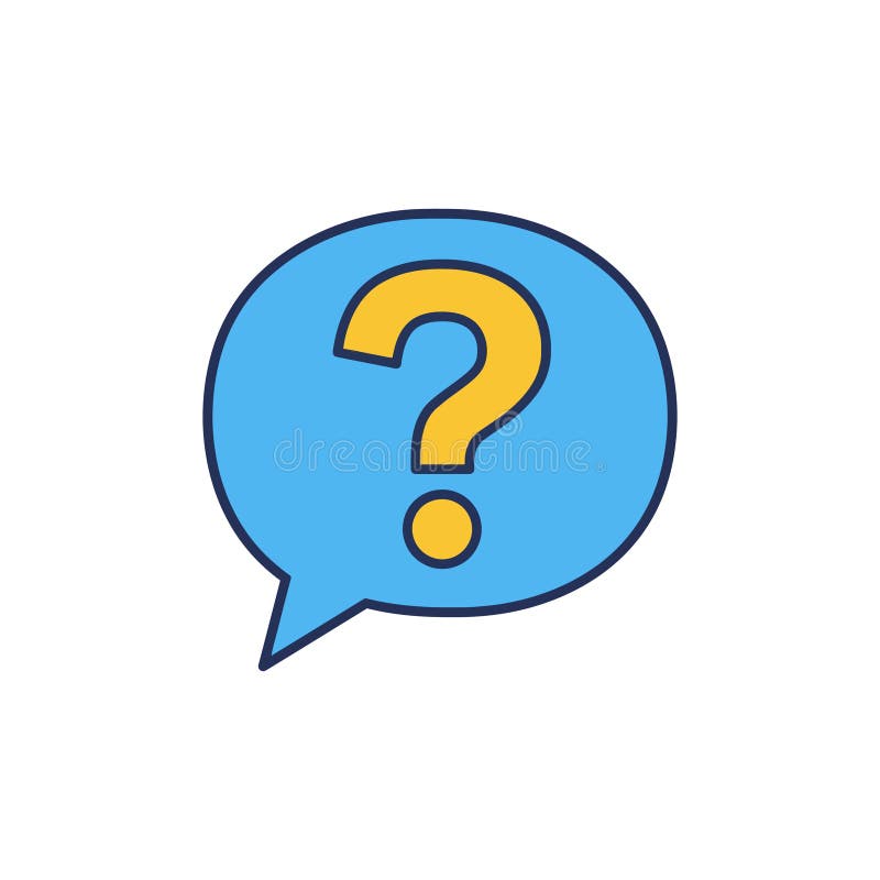 Question Mark Symbol Inside Blue Speech Bubble Flat Minimal Design ...