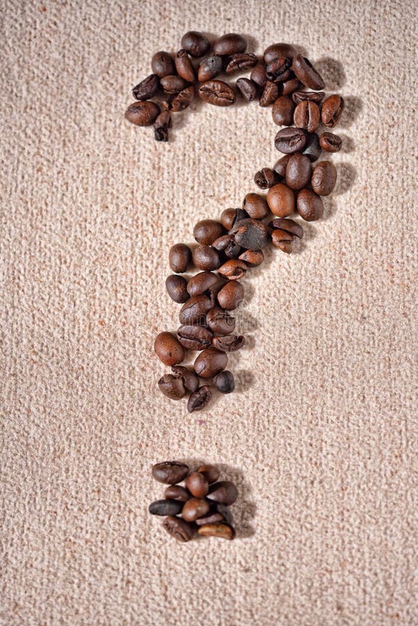 Question-mark Symbol Made from Coffee Crops on Beige Background Stock ...