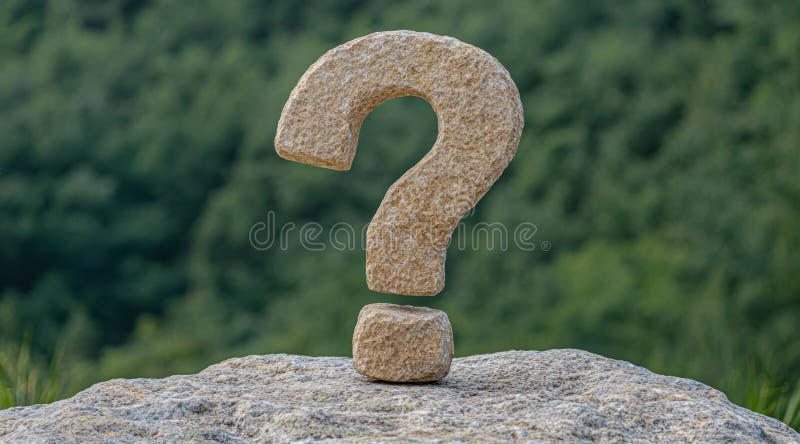 Question Mark Symbol Made of Stone on Rock Stock Illustration ...