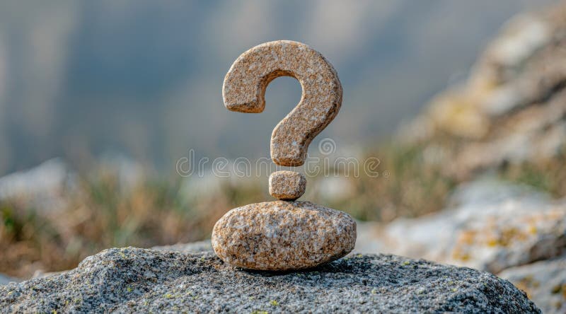 Question Mark Symbol Made of Stones on Rocky Surface Stock Illustration ...