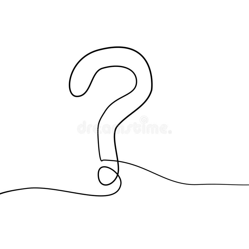 Question Mark Symbol. Question Mark is Drawn on a Single Black Line ...