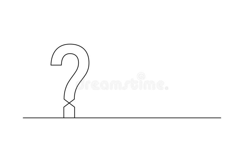 Question Mark Symbol Resting on a Horizontal Line. Minimalist Design ...