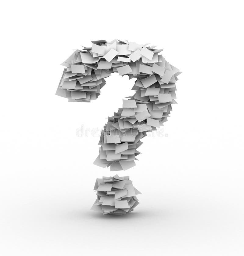 Question Mark Symbol, Stacked from Paper Sheets Stock Illustration ...