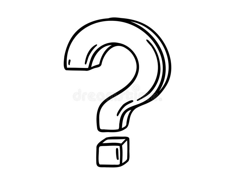 Question Mark, Symbol of Thoughts, a Sketch by Hand in a Vector Format ...