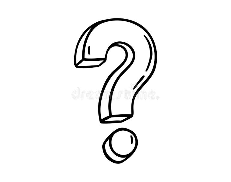 Question Mark, Symbol of Thoughts, a Sketch by Hand in a Vector Format ...