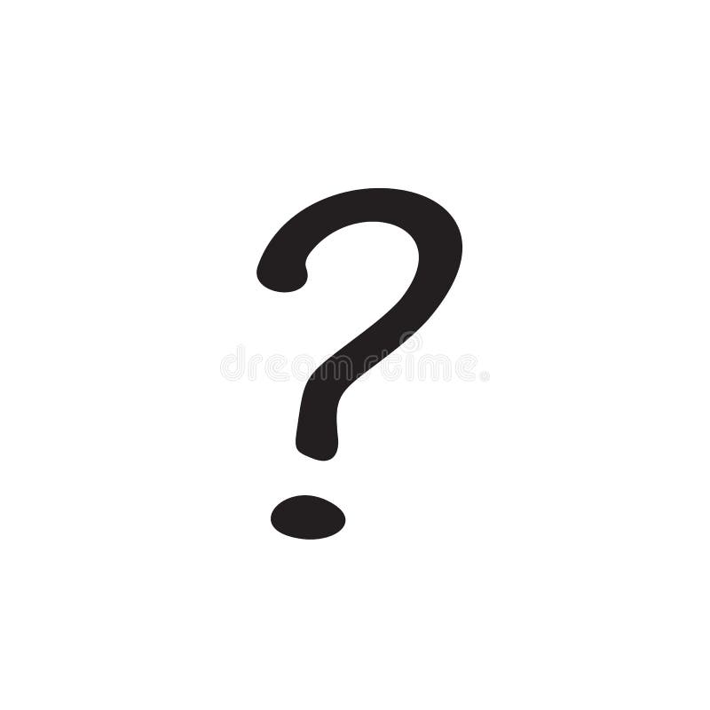 Question Mark Sign Inside a Circle, Hand Drawn Vector Illustration ...
