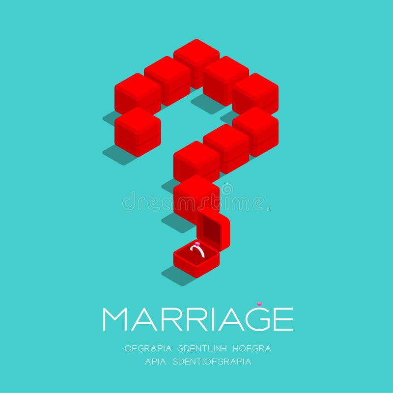 Question Mark Symbol from Wedding Ring Box 3D Isometric Pattern ...