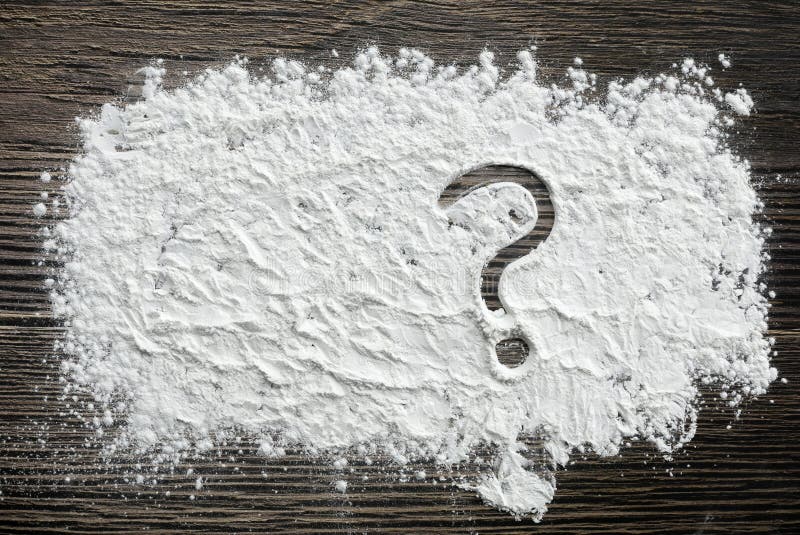 Question Mark Symbol Written on a Flour Powder Stock Image - Image of ...