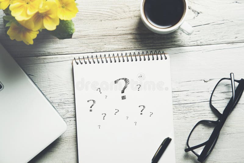 Question Mark Text on Table Stock Photo - Image of table, coffee: 187222442