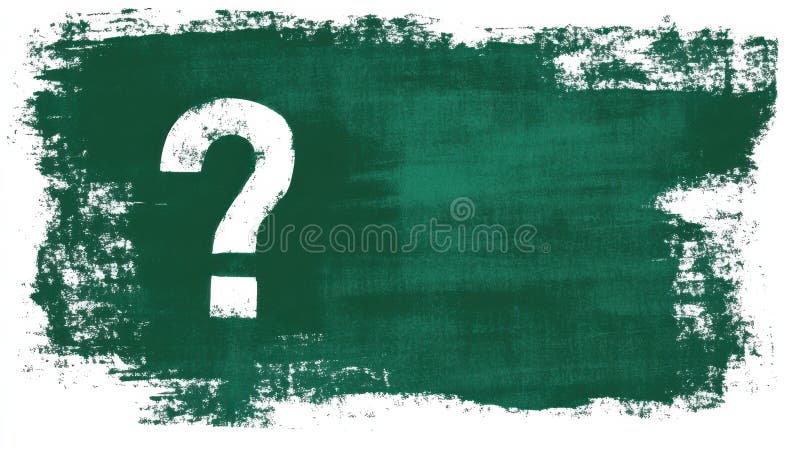 Question Mark Texture Green Grunge Background with White Symbol Inquiry ...