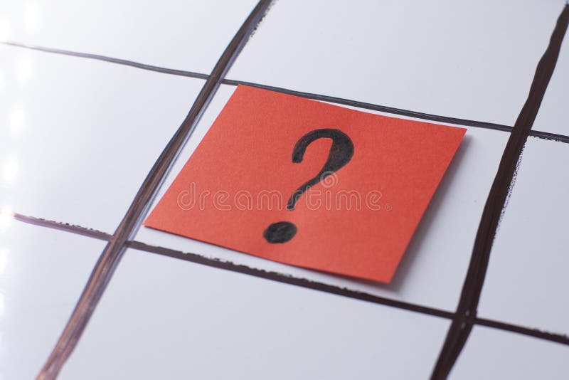 Question Mark on the Tic-tac-toe Field. FAQ Frequency Asked Questions ...