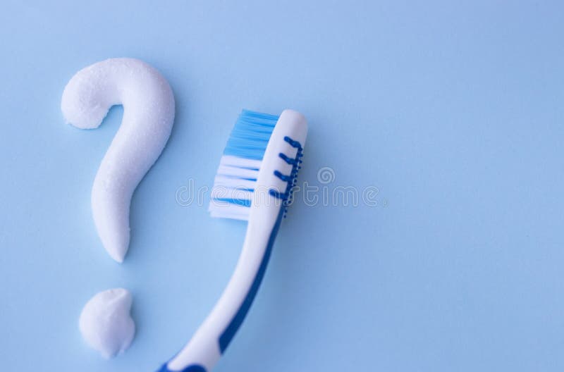Question Mark from Toothpaste on Blue Background, Toothpaste Selection ...
