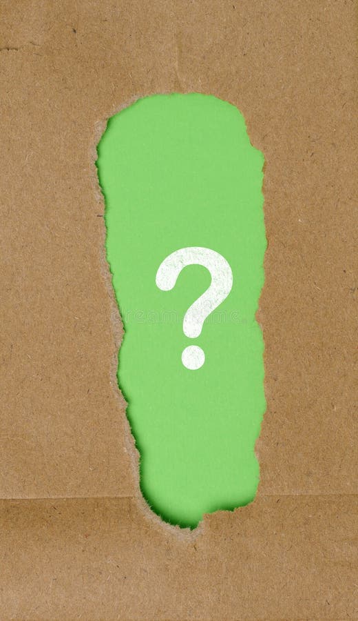 Question Mark in a Torn Brown Paper Frame Stock Image - Image of ...