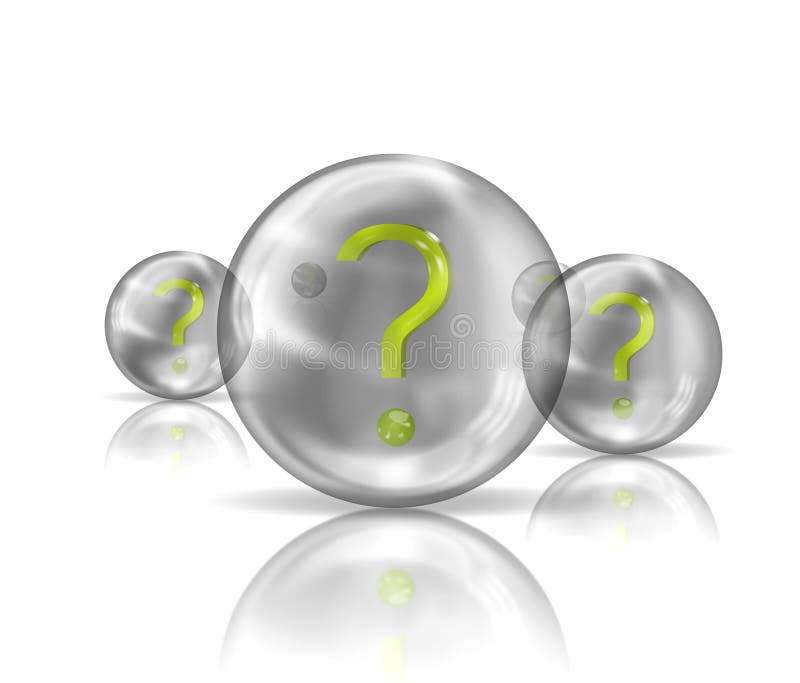 A Question Mark in a Transparent Ball Stock Illustration - Illustration ...