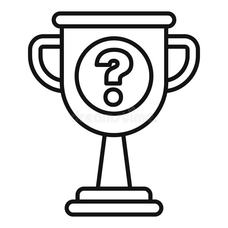 Question Mark Trophy Icon Representing Unknown Winner Stock Vector ...