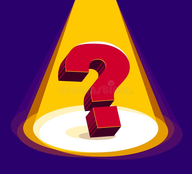 Question Mark Under Highlights of Stage Spotlight Vector Stock Vector ...