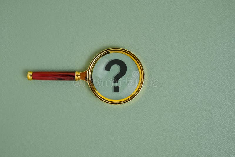 Question Mark Under Magnifying Glass, on Pink Background Stock Image ...
