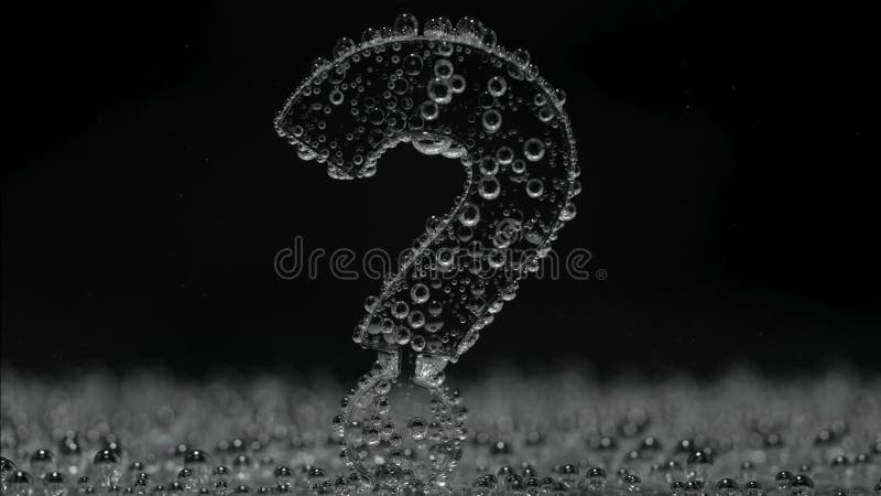 Question Mark Underwater in Bubbles of Oxygen on Blue Background. Stock ...