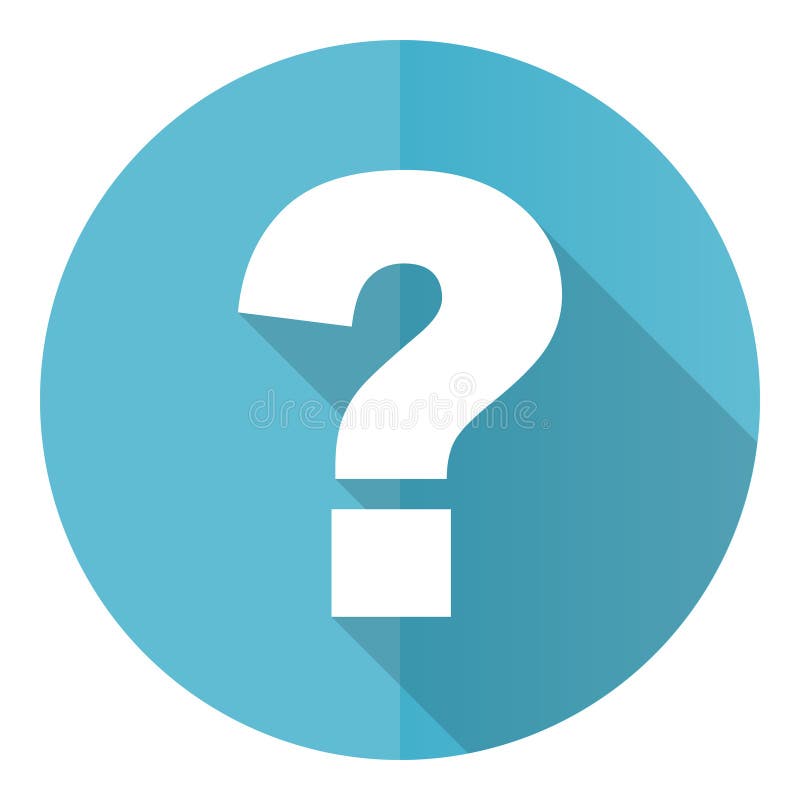 Question Mark Vector Icon, Flat Design Blue Round Web Button Isolated ...