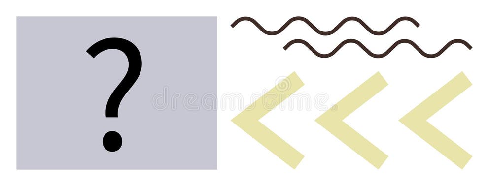 Question Mark with Wavy Lines and Arrows Symbolizing Confusion ...