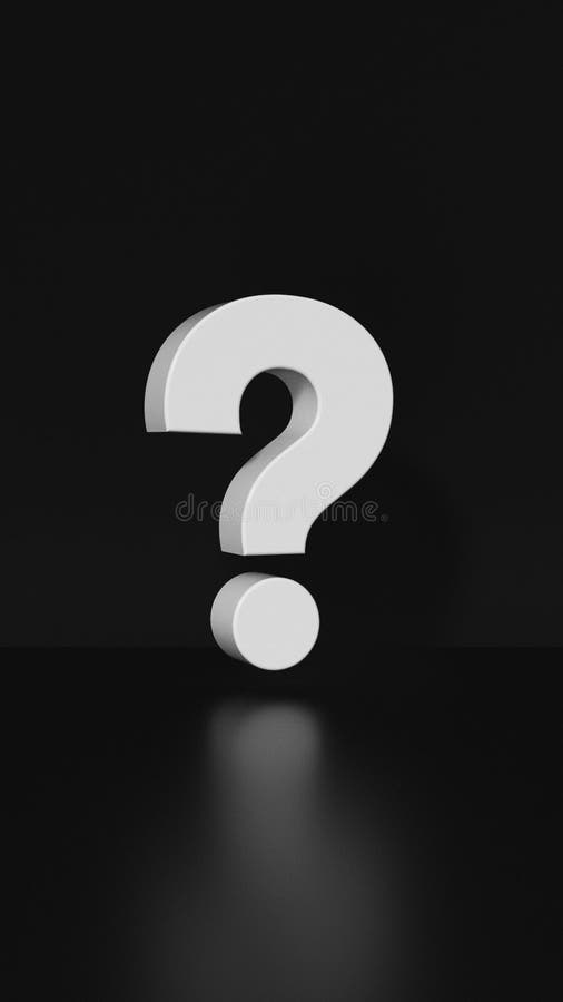 Question Mark White on Black Background Stock Illustration ...