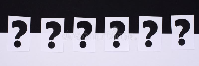 A Question Mark on a White Sheet a Black White Background . FAQ ...