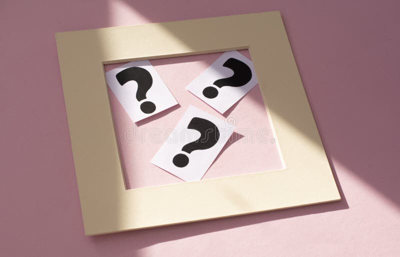 A Question Mark on a White Sheet in the Frame . FAQ Frequency Asked ...