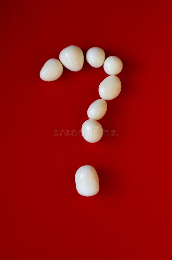 Question Mark in a White Small Pebbles Stock Photo - Image of ...