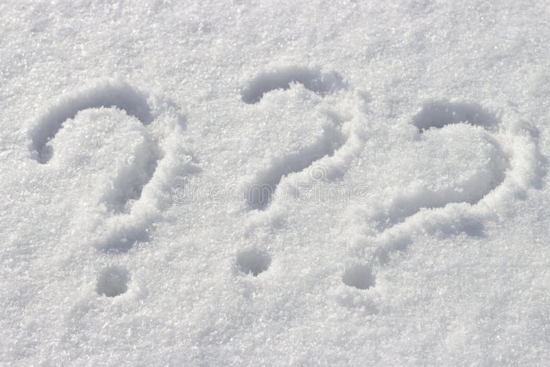 Question Mark on White Snow, Close Up, Copy Space Stock Photo - Image ...