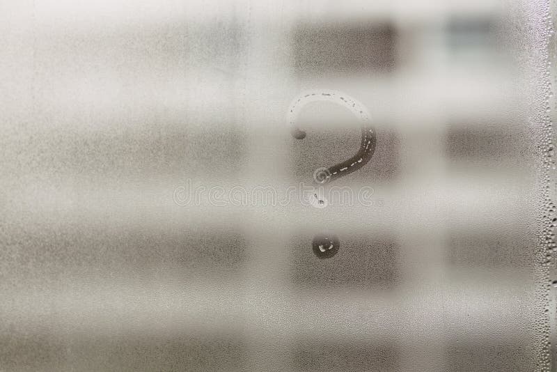 Question mark on window stock image. Image of handwriting - 85826233