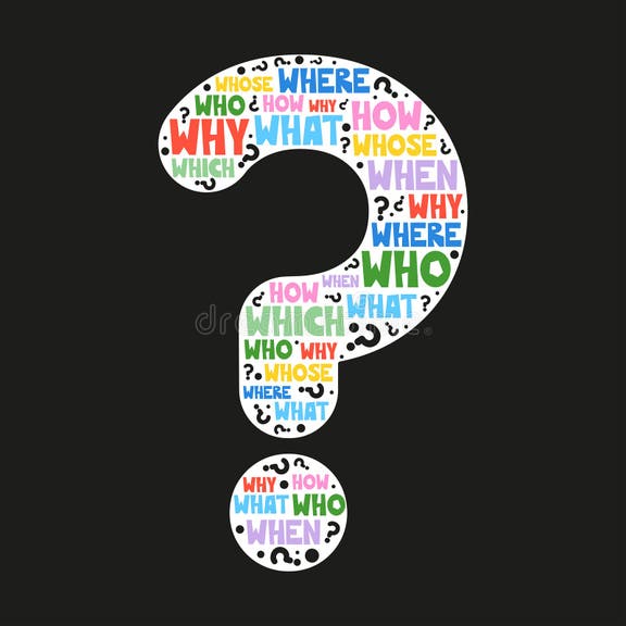Question Mark with Question Words Vector Illustration, Asking Questions ...