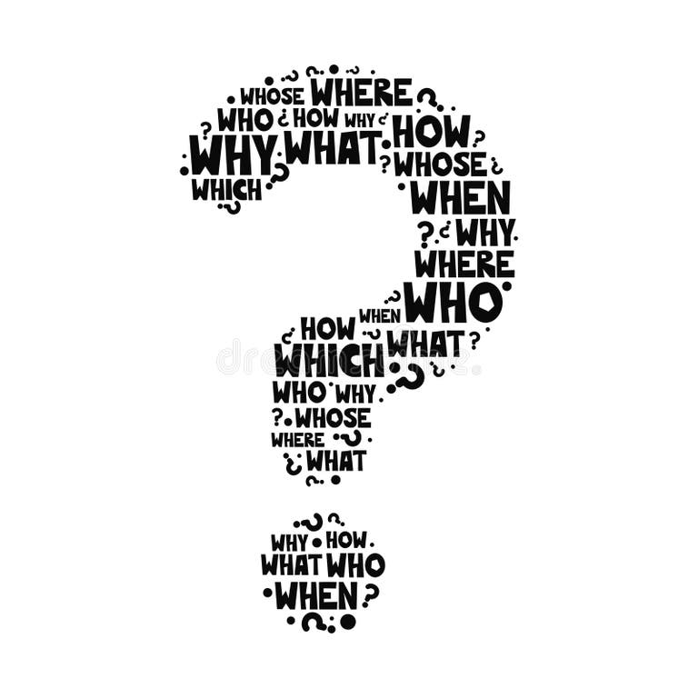 Question Mark with Question Words Vector Illustration, Asking Questions ...