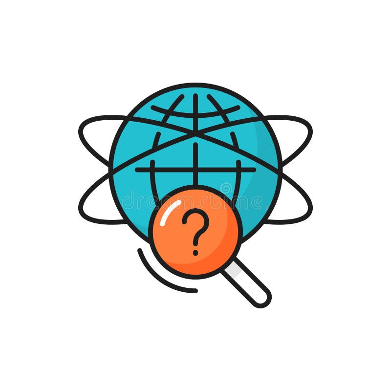 Question Mark and World Globe Planet Isolated Icon Stock Vector ...
