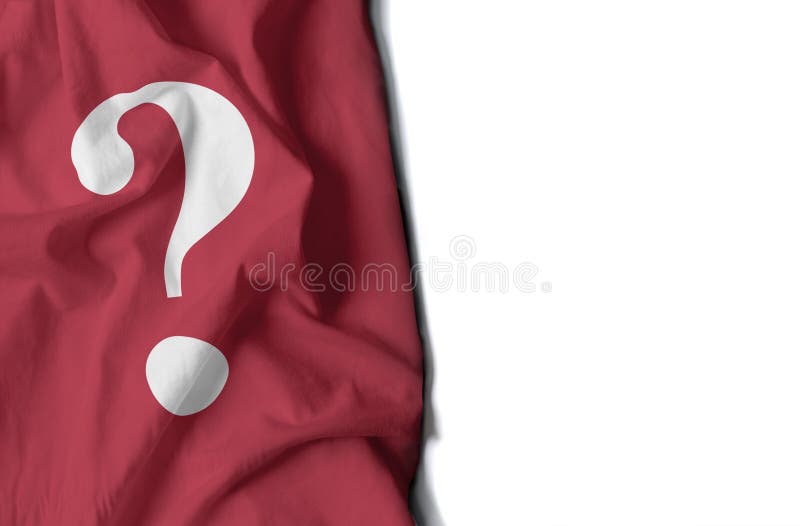 Question Mark Wrinkled Flag, Space for Text Stock Image - Image of case ...