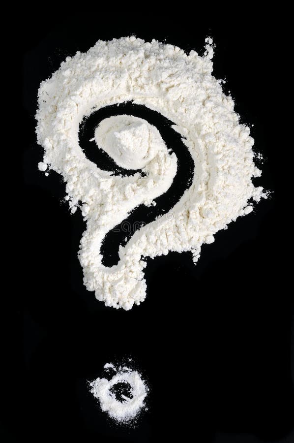 Question Mark Written in Flour Stock Image - Image of bakery, natural ...