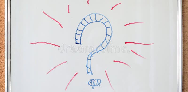 Question Mark Written in Marker on White Board Stock Photo - Image of ...