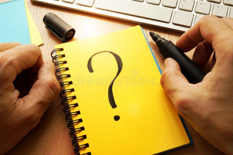 Question Mark Written in a Note. Stock Photo - Image of confusion ...