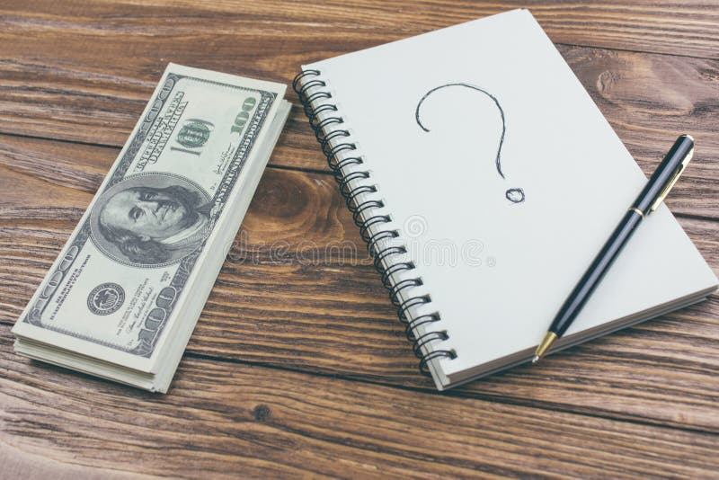 Question Mark Written on a Notebook Stock Image - Image of banknote ...